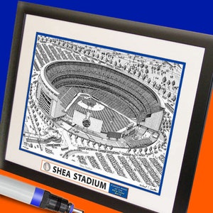 New York Mets Art, Shea Stadium Art Print, NY Mets Fan Gift, Baseball ...