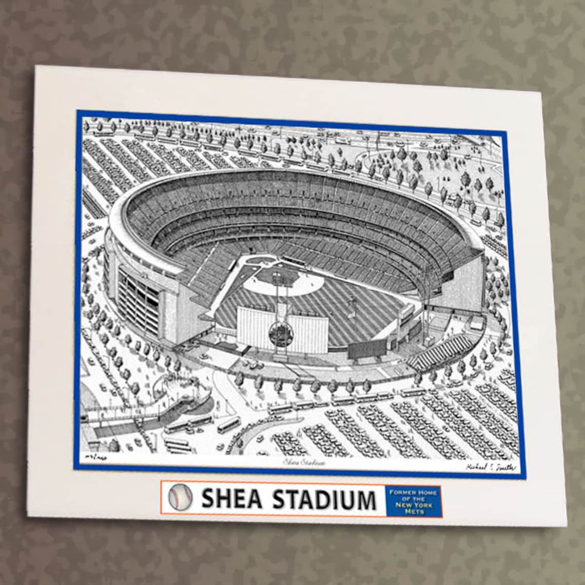 New York Mets art Shea Stadium art print NY Mets fan gift | Etsy