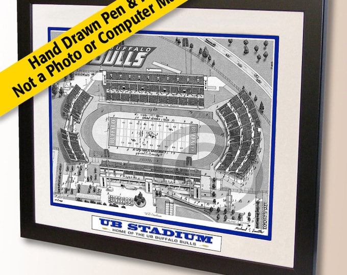 University at Buffalo Bulls Art, UB Stadium Art Print, UB Bulls Fan ...