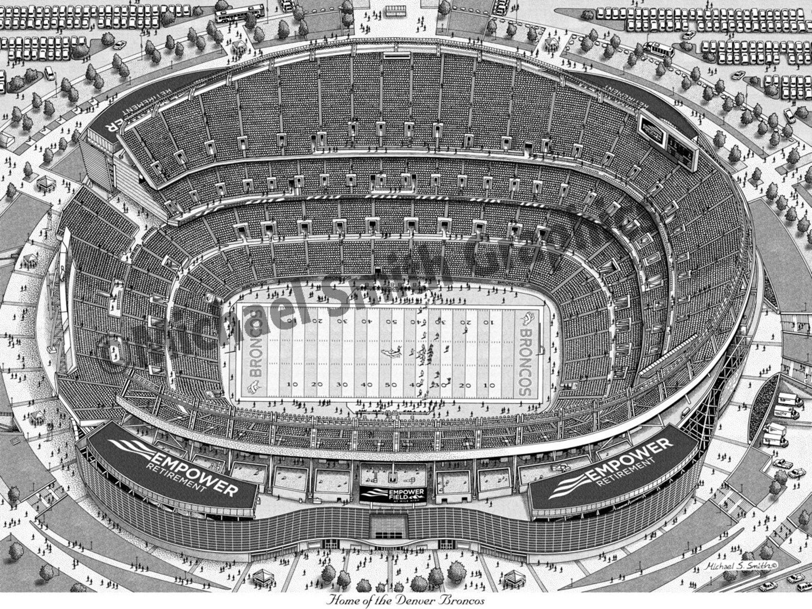 Denver Broncos Art Empower Field at Mile High Art Print - Etsy