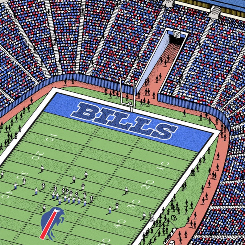 Buffalo Bills Art Highmark Stadium Art Print Buffalo Bills | Etsy