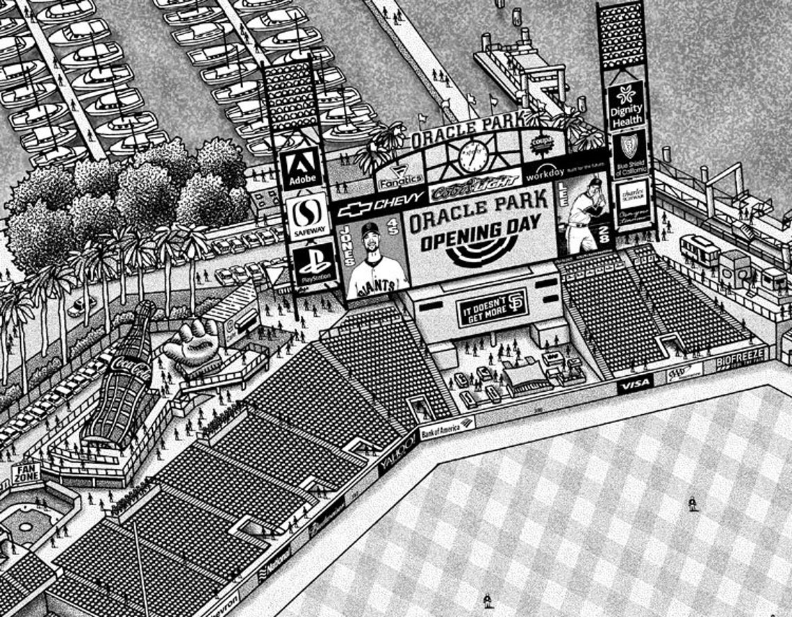 San Francisco Giants Art Oracle Park Art Print SF Giants Fan - Etsy