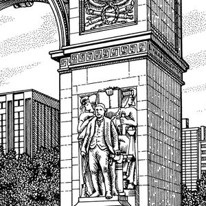 New York University Washington Square Arch Hand Signed Wall Art Print ...