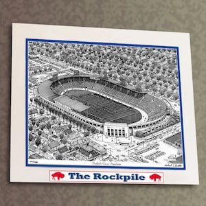 Buffalo Civic Stadium, the Rockpile Wall Art - Bills Fan Gift - Hand ...