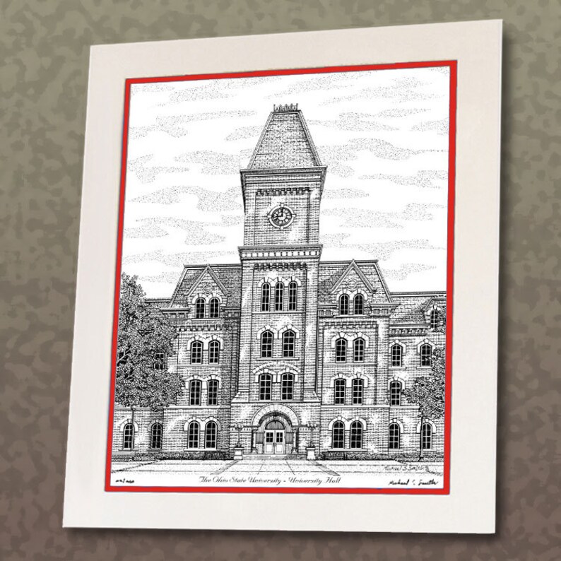 The Ohio State University hand signed wall art print Ohio | Etsy