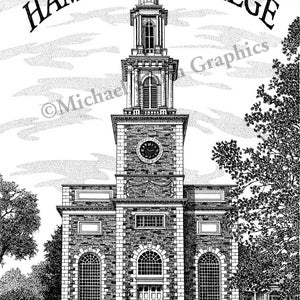Hamilton College Hand Signed Wall Art Print, Hamilton Alumni Graduation ...