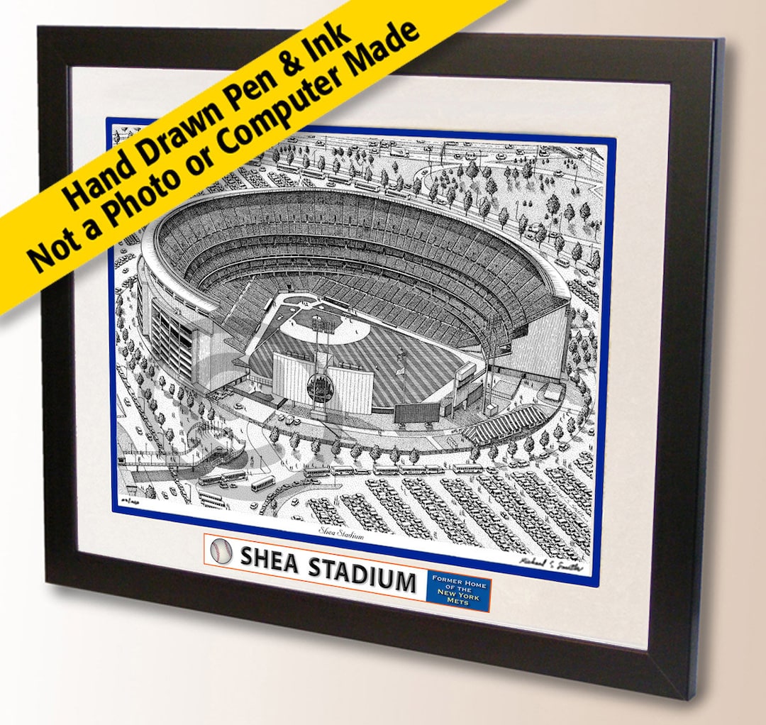 New York Mets Art, Shea Stadium Art Print, NY Mets Fan Gift, Baseball ...