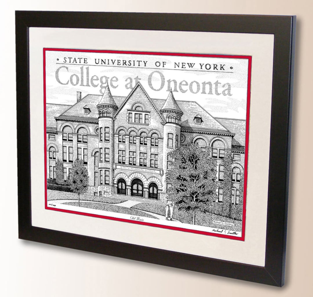 SUNY Oneonta Hand Signed Wall Art Print, Oneonta Alumni Graduation Gift ...