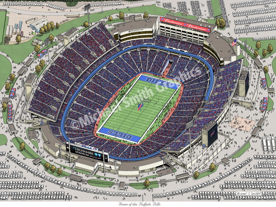 Buffalo Bills Art Highmark Stadium Art Print Buffalo Bills - Etsy