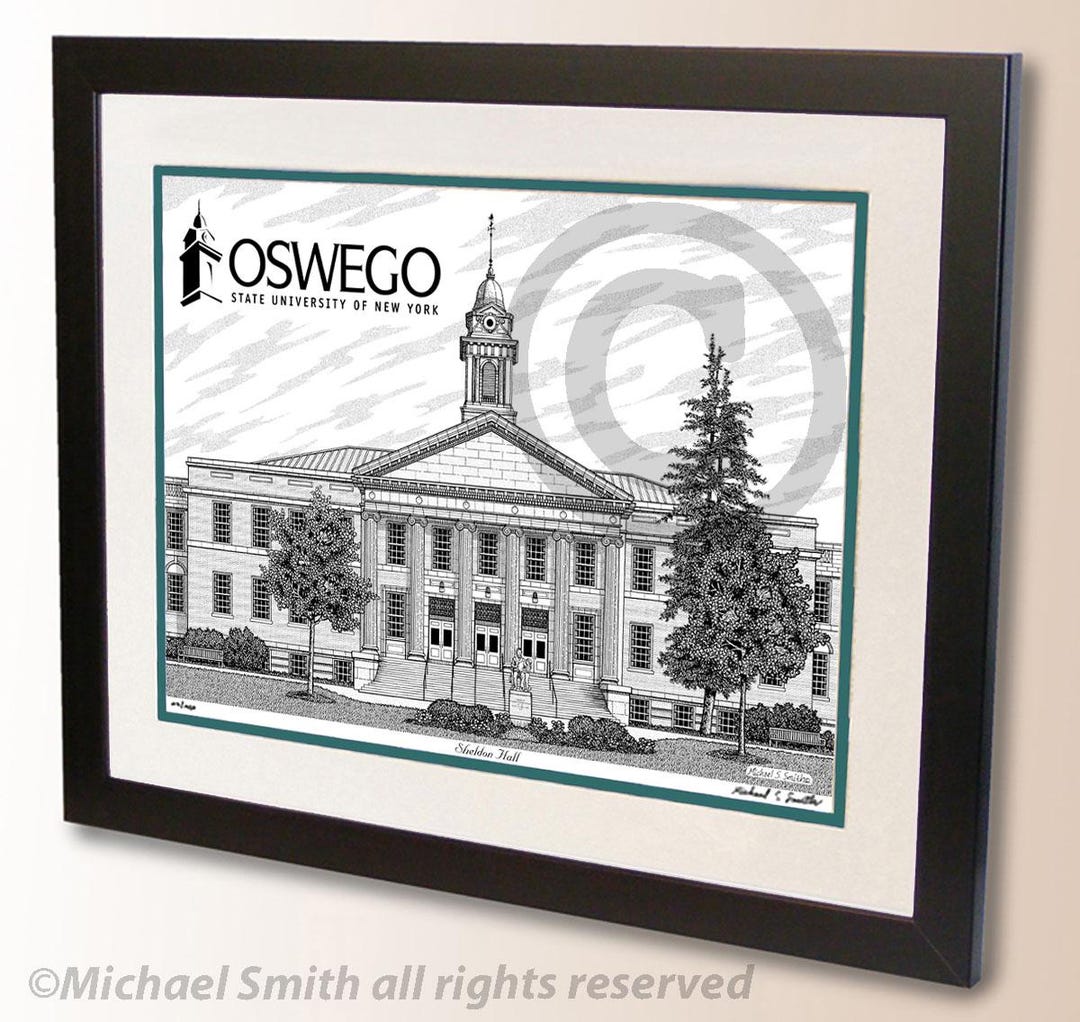 SUNY Oswego Hand Signed Wall Art Print, Oswego Alumni Graduation Gift, Oswego Poster Art Sign - Etsy