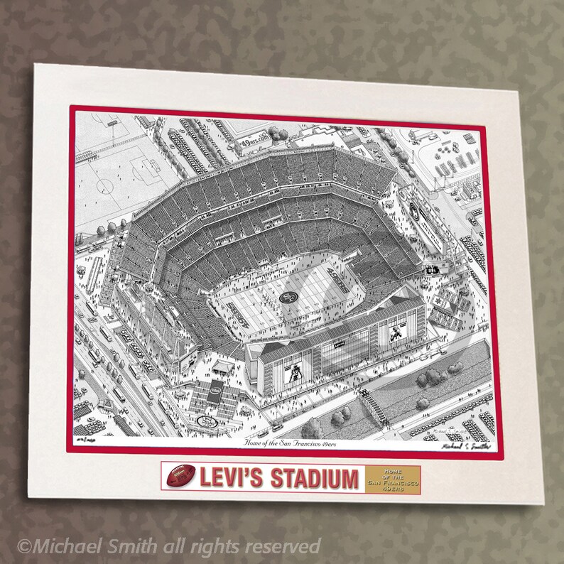 San Francisco 49ers Art Levis Stadium Art Print SF 49ers Fan - Etsy