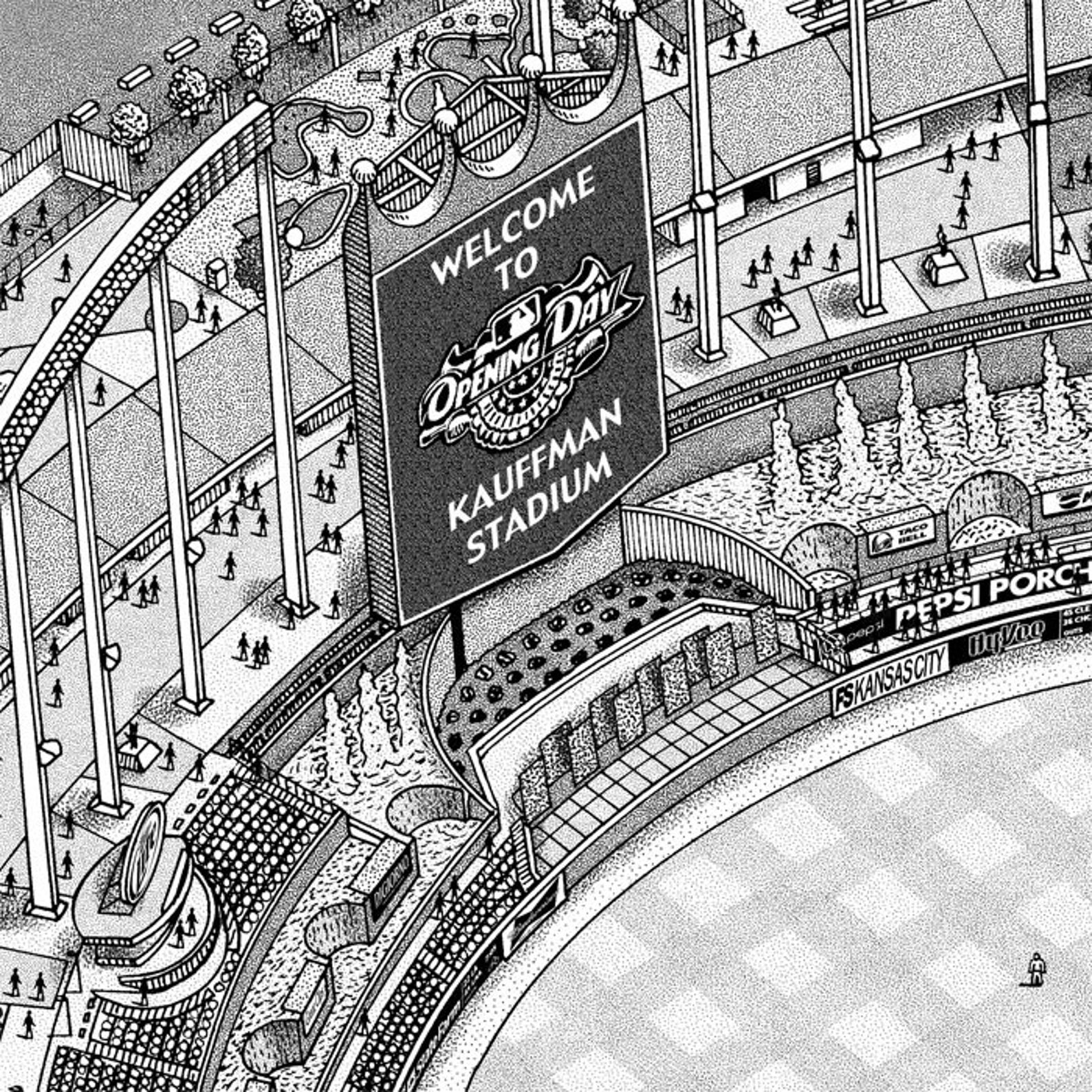 Kansas City Royals Art Kauffman Stadium Art Print KC Royals - Etsy