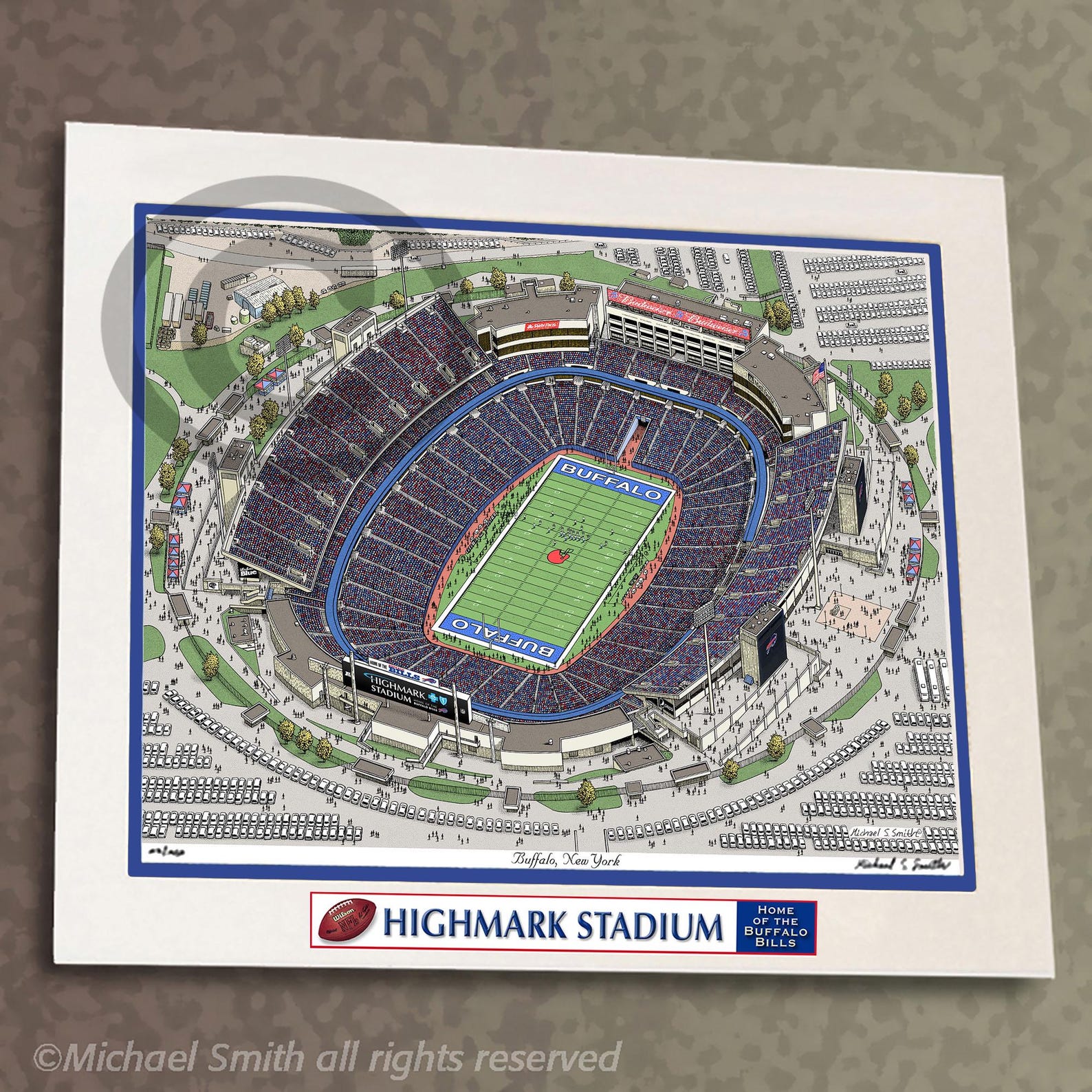 Highmark Stadium Wall Art – Buffalo Bills Pen and Ink Drawing ...