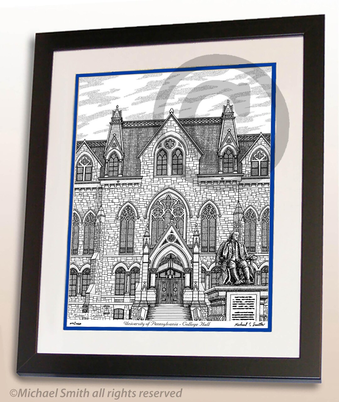 University of Pennsylvania Hand Signed Wall Art Print, Upenn Graduation ...