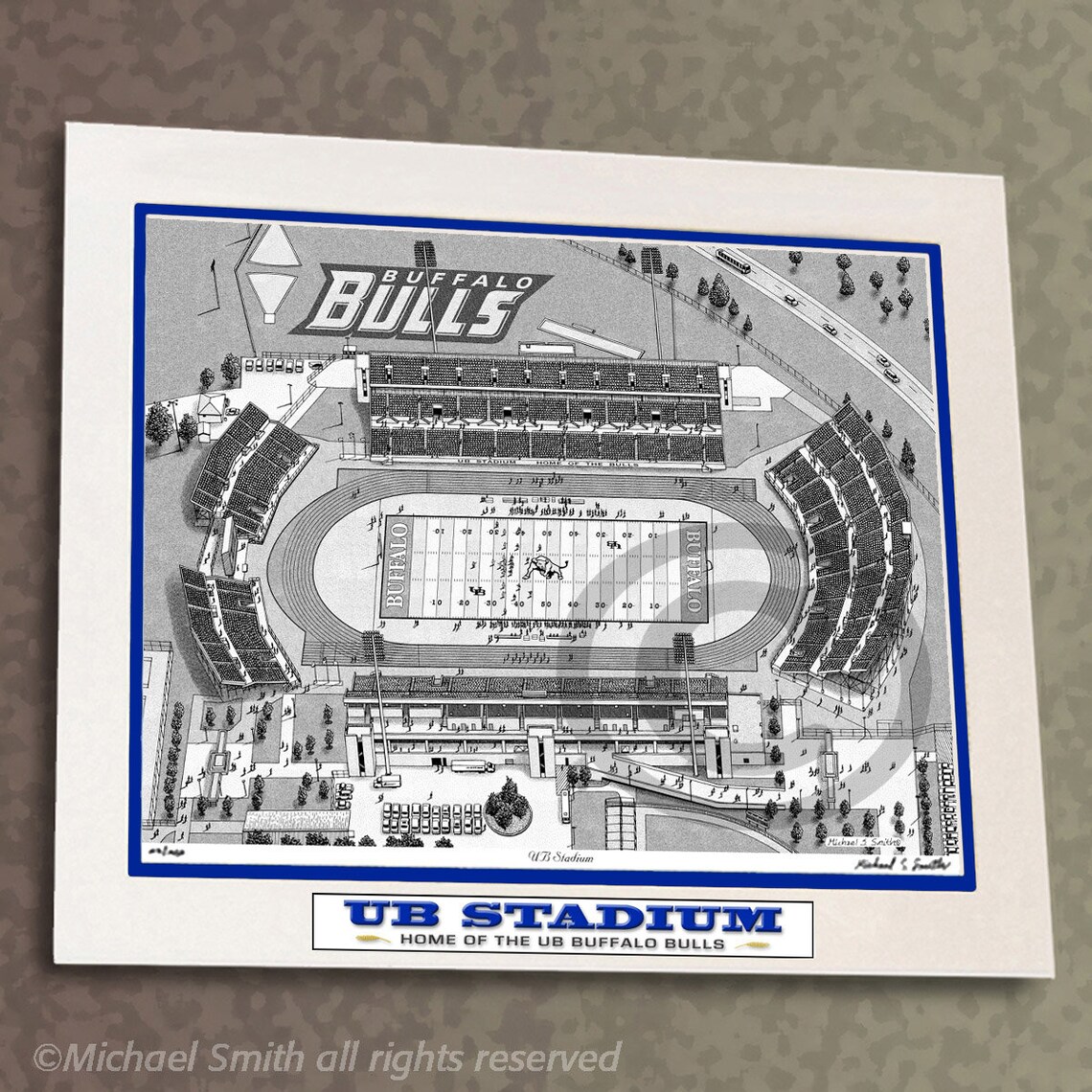 University at Buffalo Bulls Art UB Stadium Art Print UB - Etsy