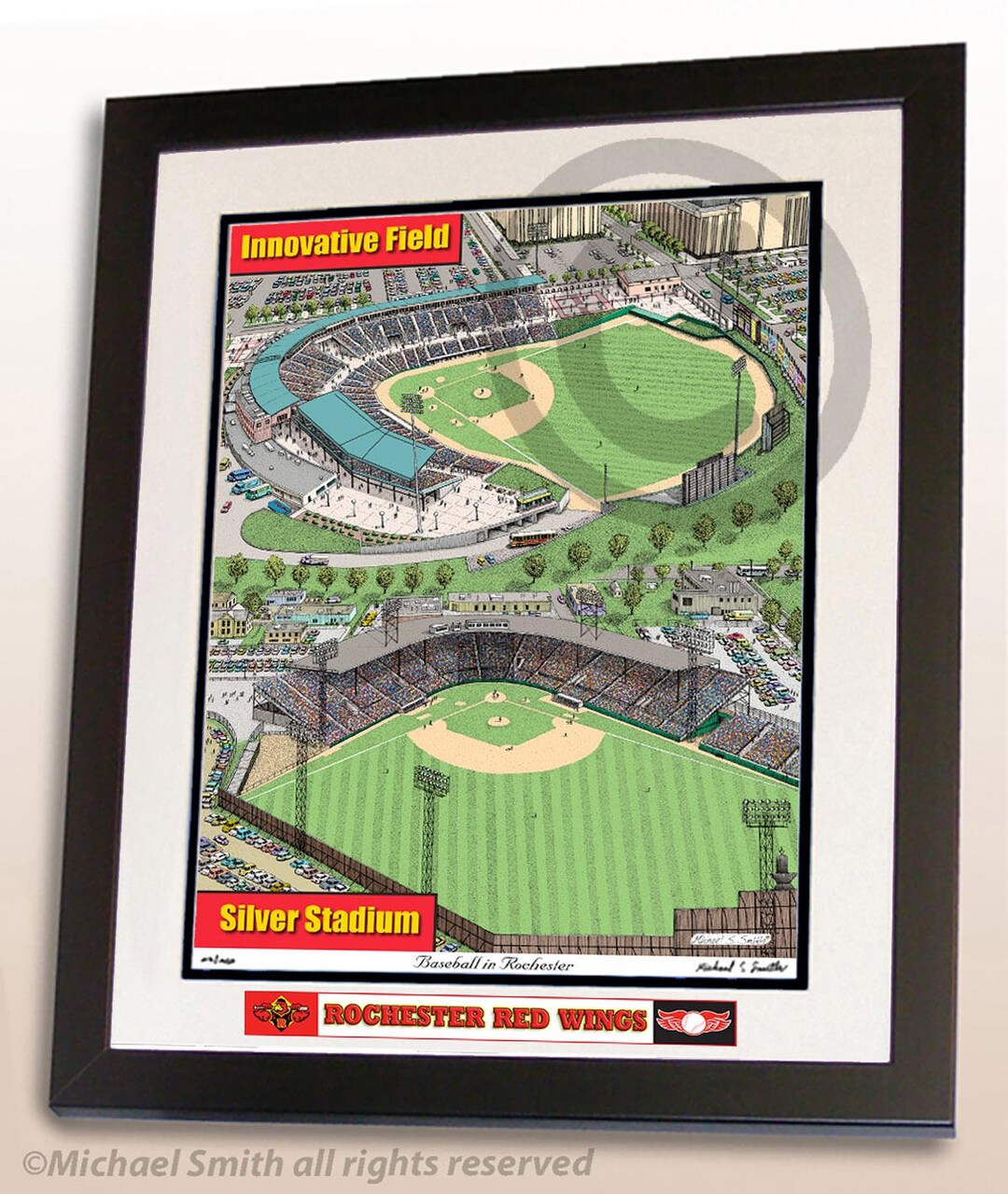 Rochester Red Wings Wall Art, Silver Stadium - Innovative Field Art ...