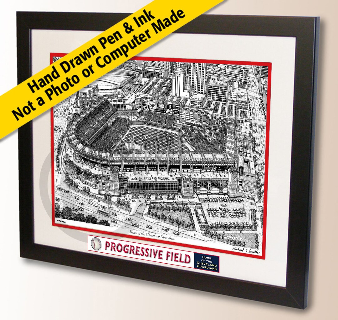 Cleveland Guardians Art, Progressive Field Art Print, Cleveland ...