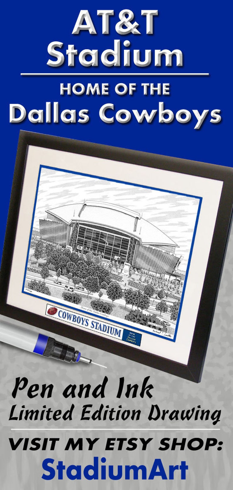 Dallas Cowboys Art Cowboys Stadium Art Print Cowboys Fan | Etsy