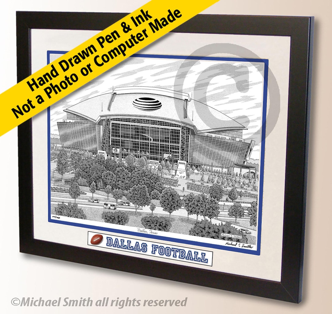 Dallas Football Stadium Art, Dallas Stadium Art Print, Dallas Football ...