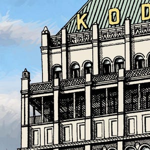 Rochester NY Kodak Office Building Art Print, Vintage City of Rochester ...