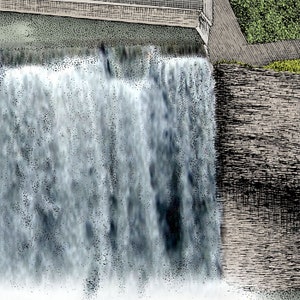 Rochester NY High Falls Art Print, Vintage City of Rochester Landmark ...