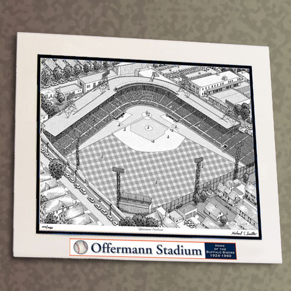 Buffalo Bisons Wall Art Offermann Stadium Art Print Vintage - Etsy