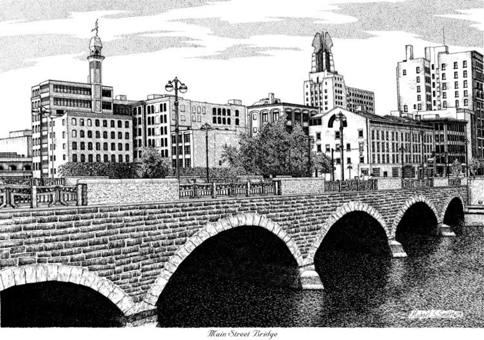 Rochester NY Main Street Bridge Art Print Vintage City of - Etsy UK