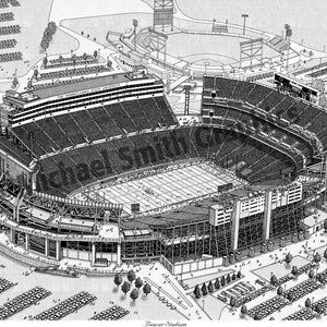 Beaver Stadium Wall Art - Penn State Nittany Lions Pen and Ink Drawing ...