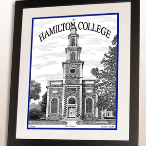 Hamilton College Hand Signed Wall Art Print, Hamilton Alumni Graduation ...