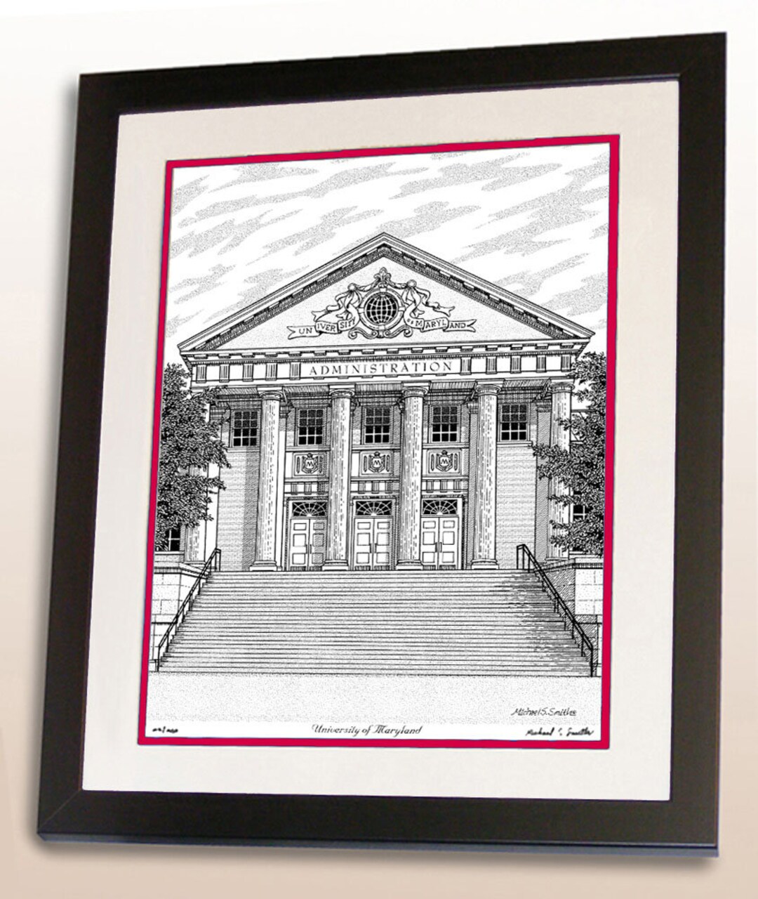 University of Maryland Hand Signed Wall Art Print, U Maryland Alumni ...