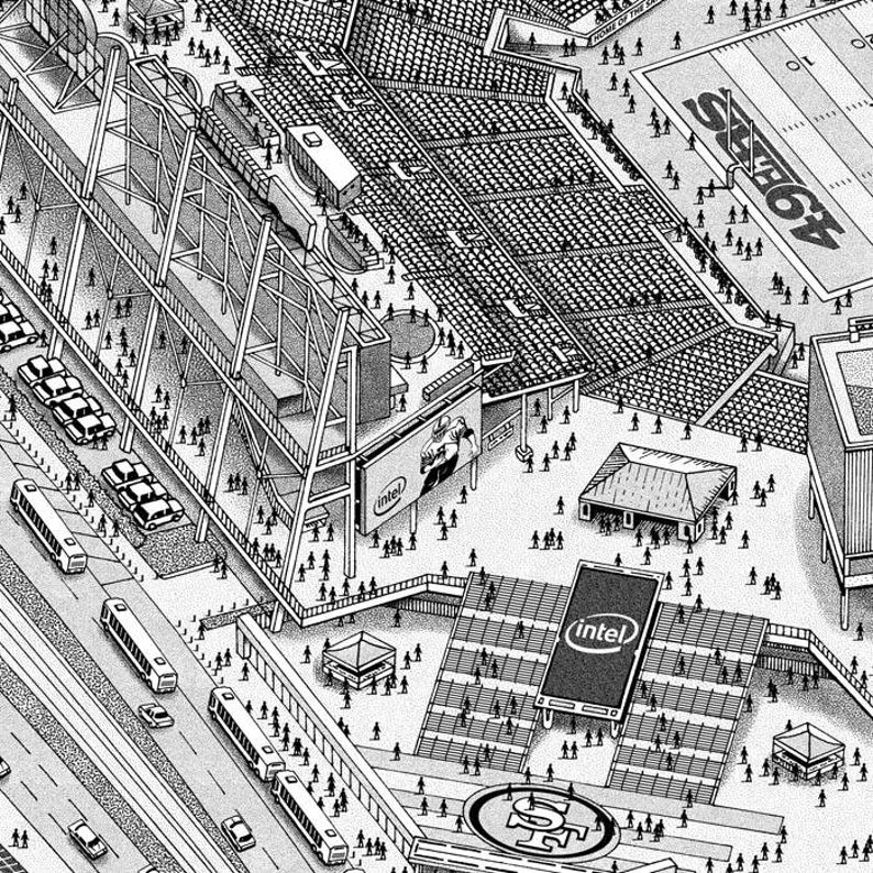 San Francisco 49ers Art Levis Stadium Art Print SF 49ers Fan - Etsy