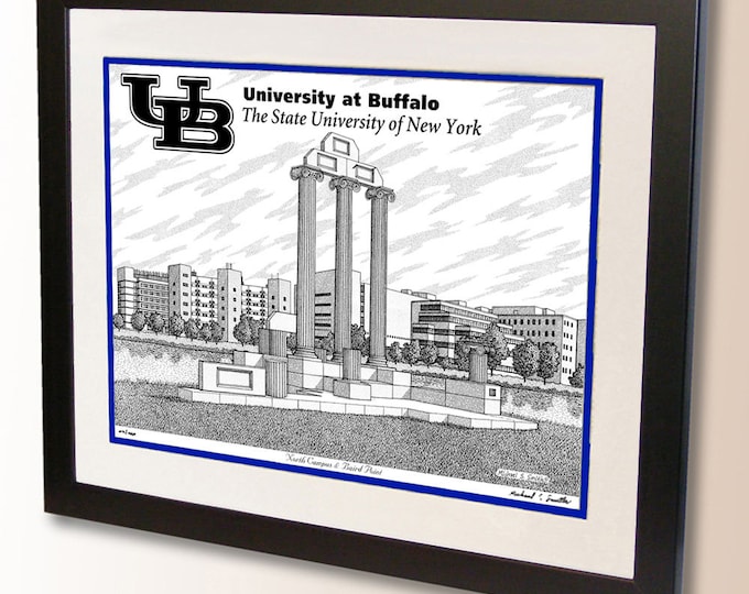 UB University at Buffalo North Campus Hand Signed Wall Art Print, UB ...