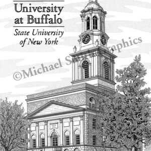 University at Buffalo Hand Signed Wall Art Print, UB South Campus ...