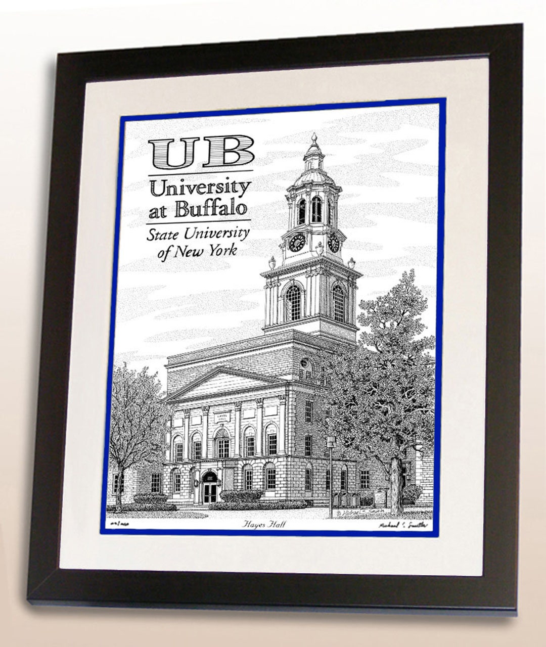 University at Buffalo Hand Signed Wall Art Print, UB South Campus ...