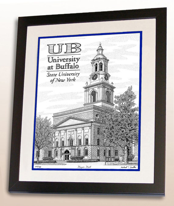 University at Buffalo Hand Signed Wall Art Print UB South | Etsy