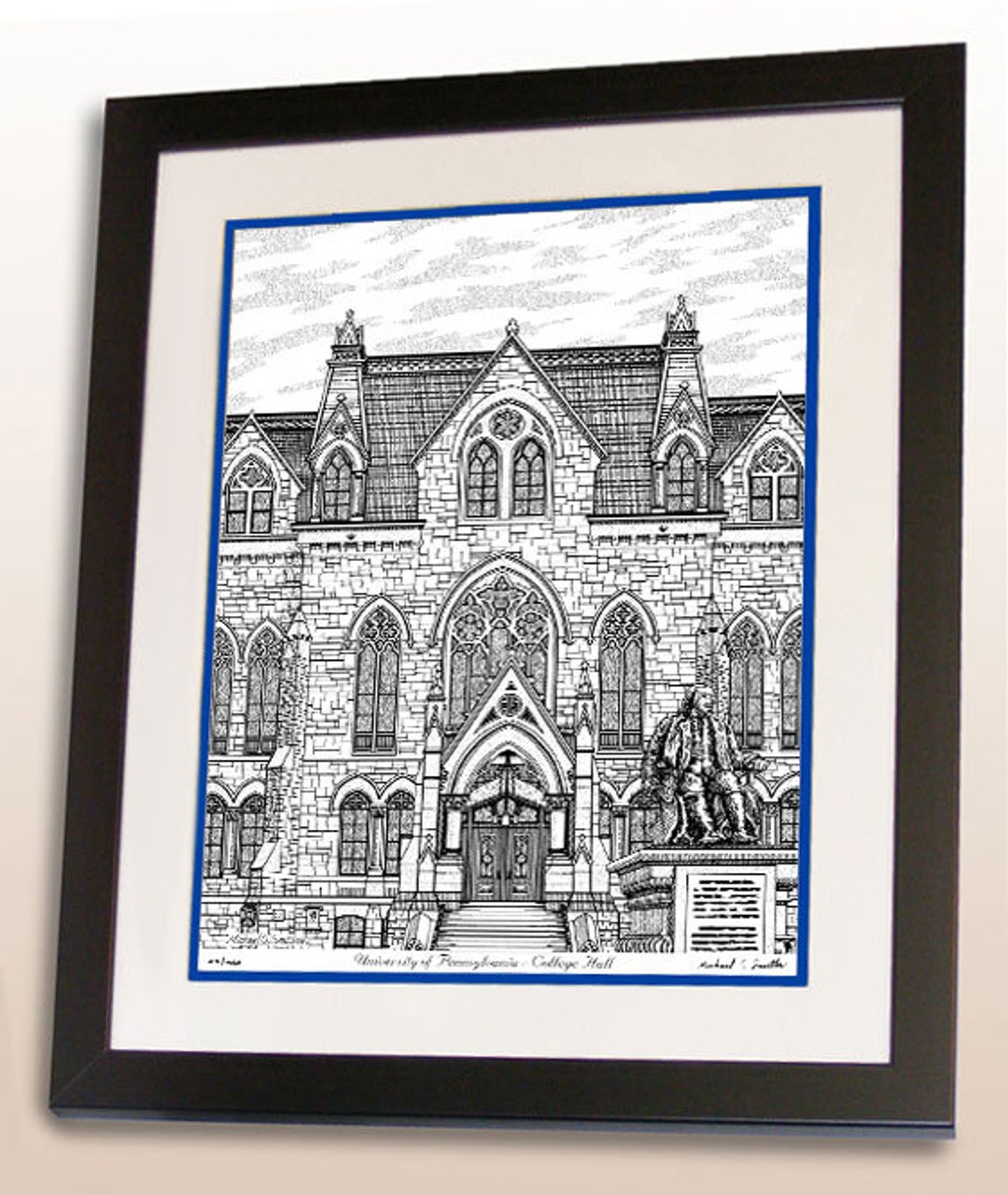 University of Pennsylvania Hand Signed Wall Art Print, Upenn Graduation ...