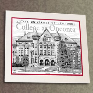 SUNY Oneonta Hand Signed Wall Art Print, Oneonta Alumni Graduation Gift ...