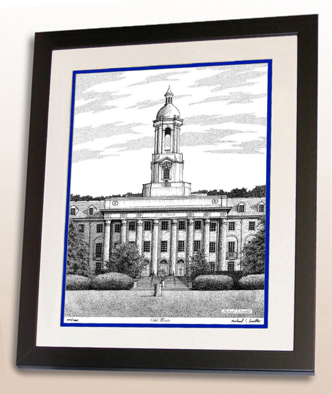 Pennsylvania State University, Penn State Old Main Hand Signed Wall Art ...