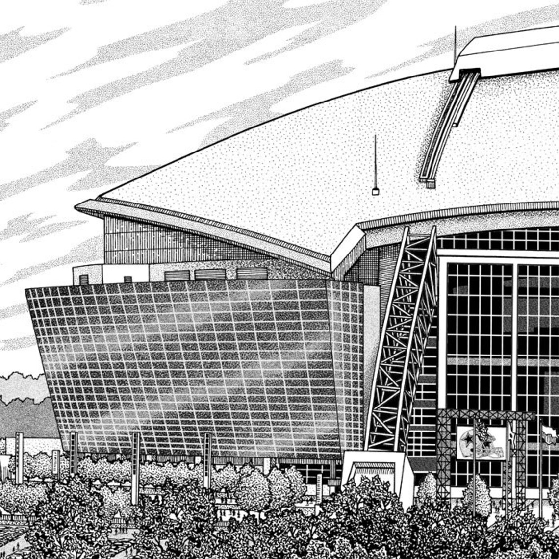 Dallas Cowboys Art Cowboys Stadium Art Print Cowboys Fan | Etsy
