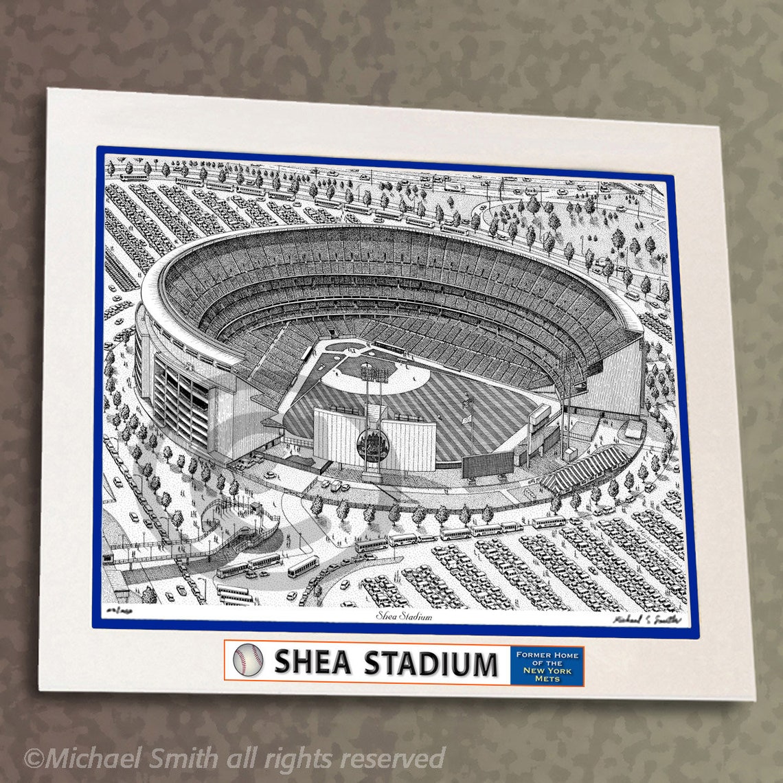 New York Mets Art Shea Stadium Art Print NY Mets Fan Gift | Etsy