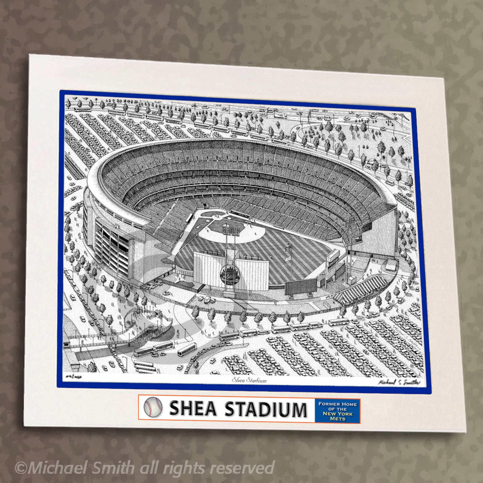 New York Mets Art Shea Stadium Art Print NY Mets Fan Gift | Etsy