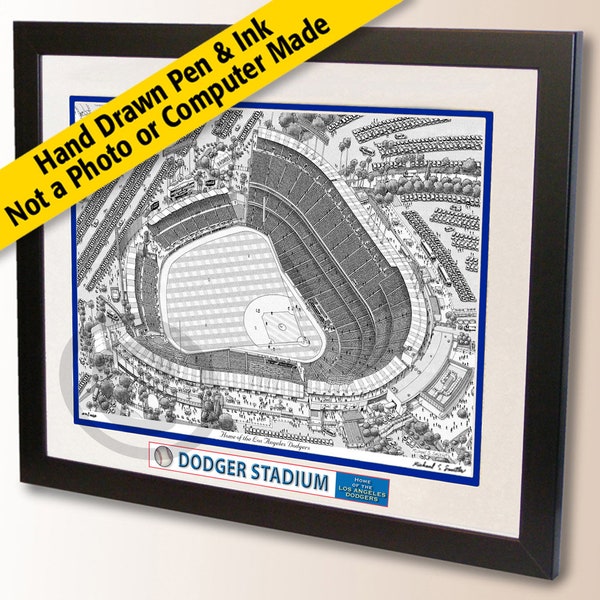 Dodger Stadium Art Drawing - Etsy