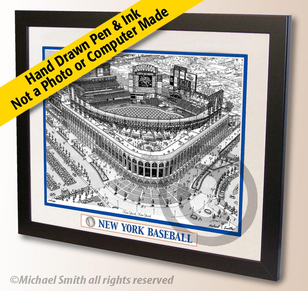 New York Baseball Stadium Art, NY Baseball Field Art Print, NY Baseball ...