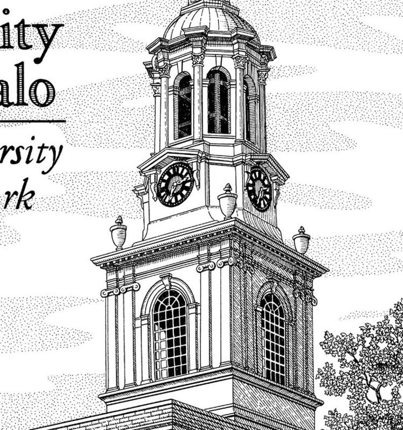 University at Buffalo Hand Signed Wall Art Print UB South | Etsy