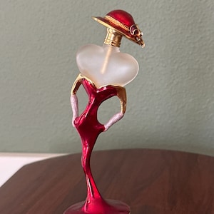 Rare Art Deco Lady in Red Hat Figural Perfume Bottle - Etsy