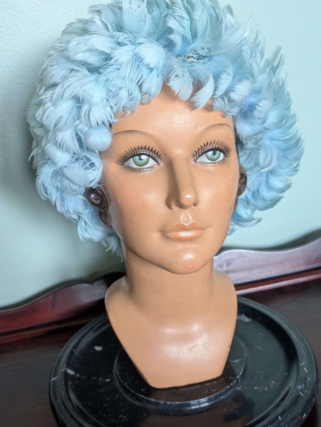 Vintage Baby Blue Feather Hat, 1960s Mesh Cap - Etsy