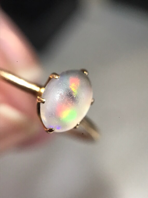 Rare Art Nouveau Water Opal Ring in 14k Gold Tiffany … - Gem