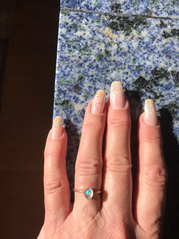 Rare Art Nouveau Water Opal Ring in 14k Gold Tiffany … - Gem