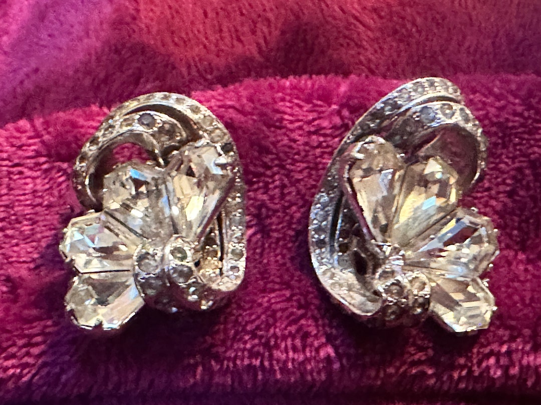 Eisenberg Rhinestone Fur Clips: Art Deco Matched Pair - Etsy