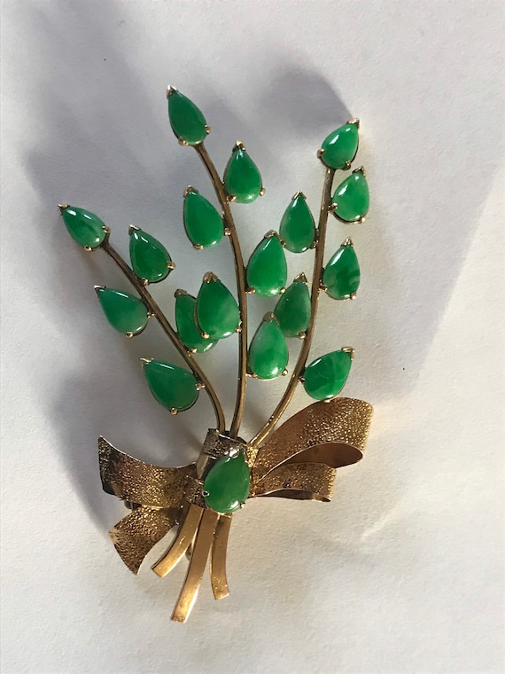 Fine Rare Estate ANTIQUE CHINESE Natural JADE Brooch … - Gem